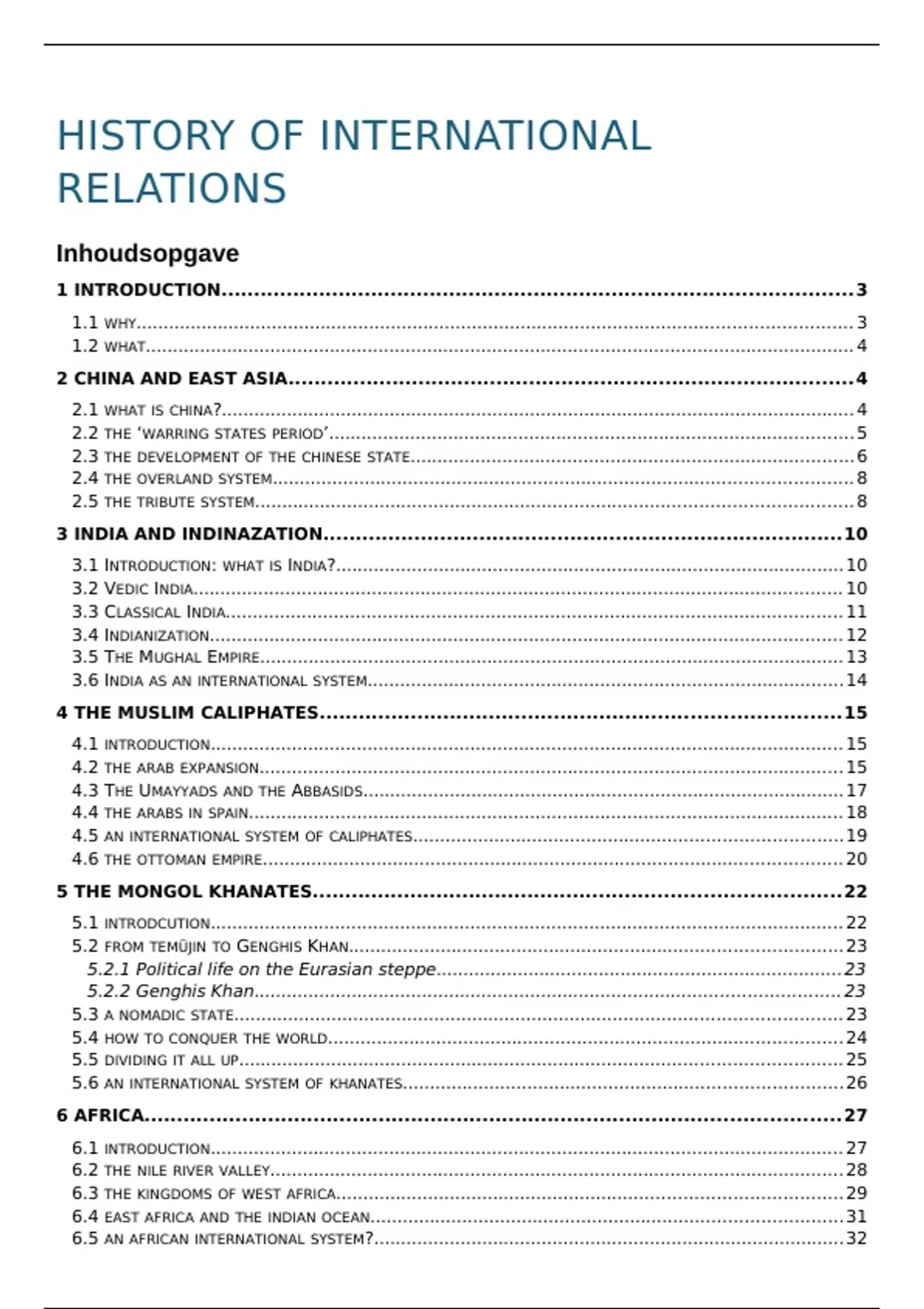 History of IR (summary + potential exam questions with detailed answers ...