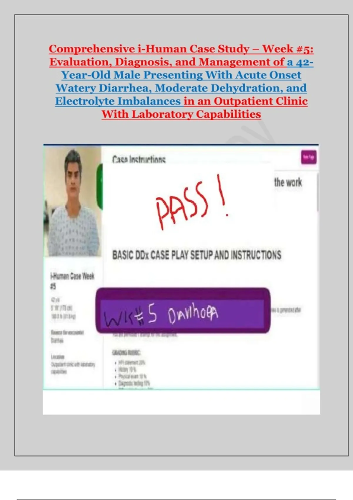 Comprehensive i-Human Case Study – Week #5: Evaluation, Diagnosis, and ...