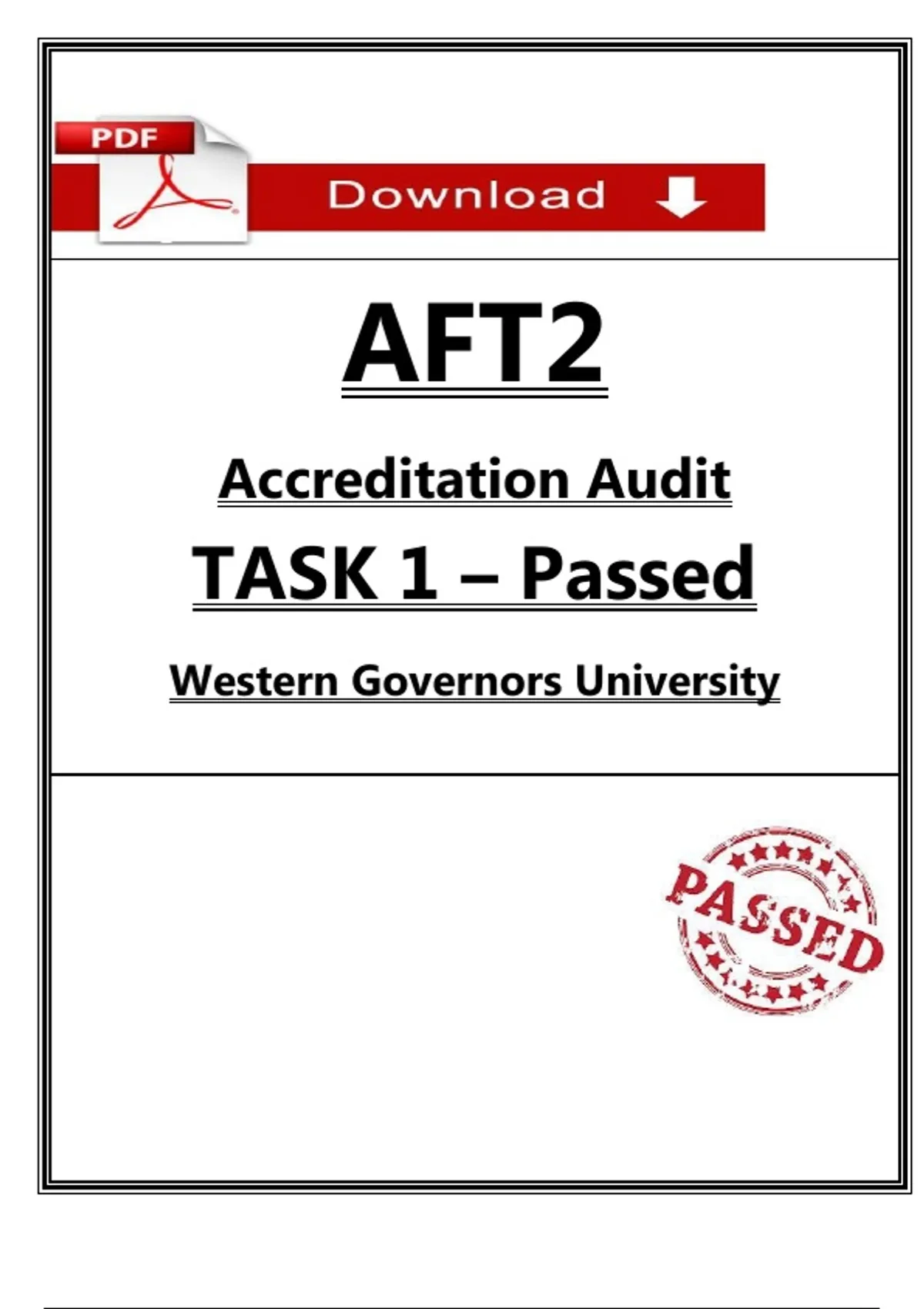 WGU AFT2 Task 1 – Accreditation Audit – First-Attempt Pass Example ...