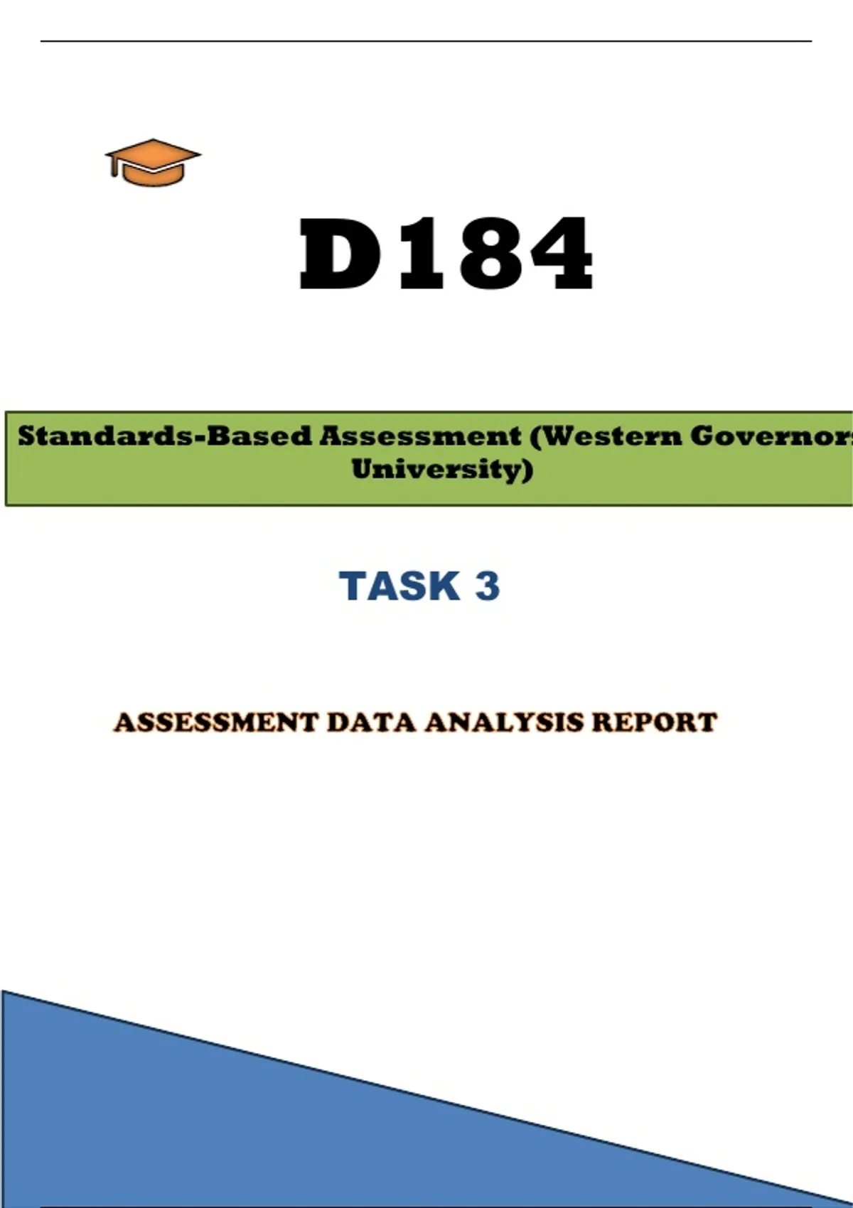 WGU D184 Task 3 Example: Assessment Data Analysis Report & Marzano ...