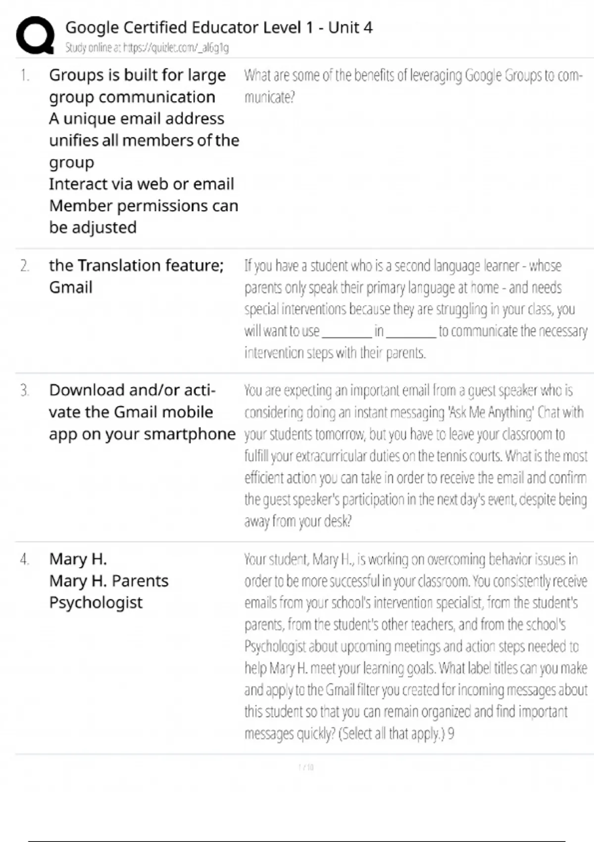 Google Certified Educator Level 1 / Unit 4 Study Guide / Enhance ...