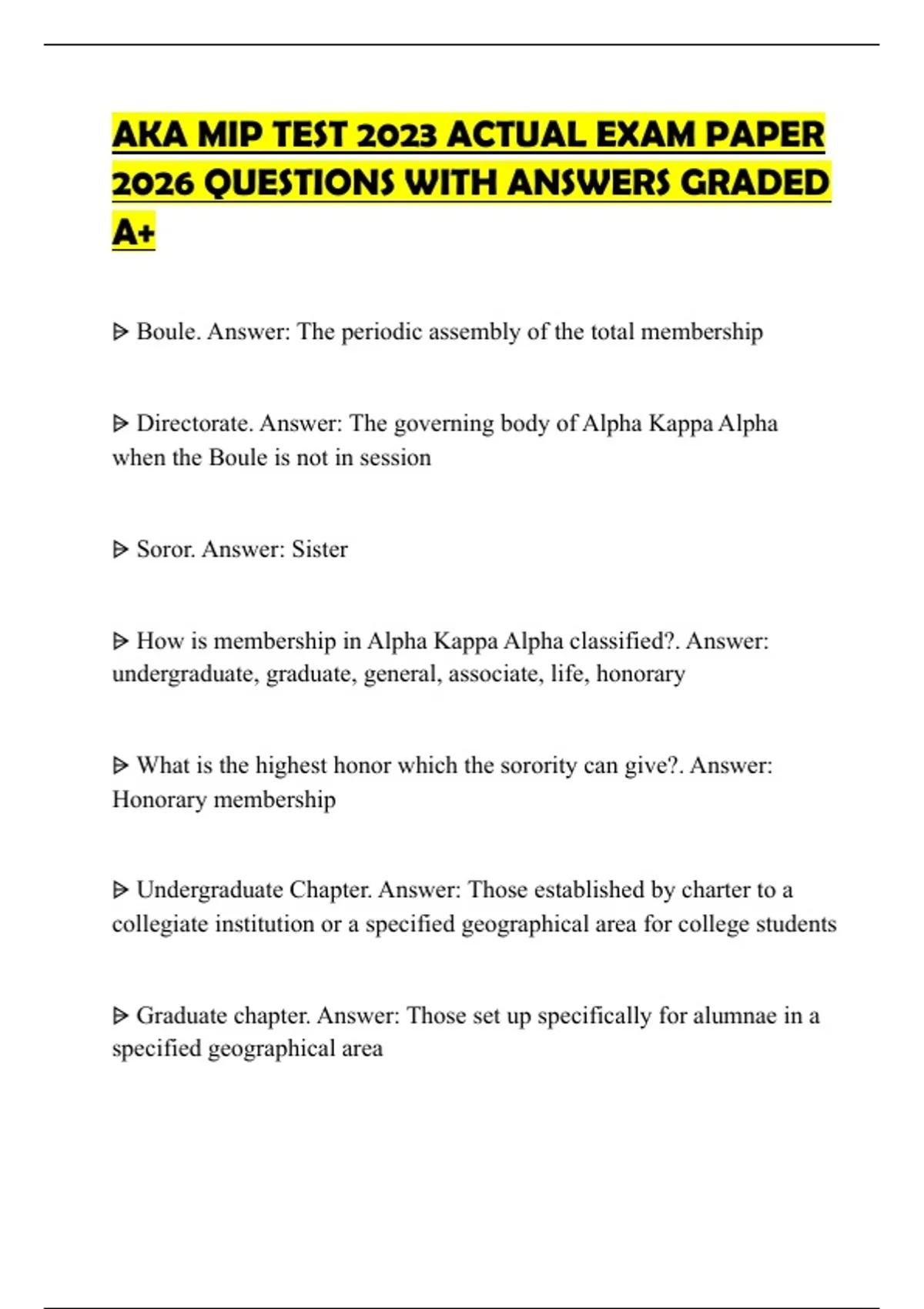 AKA MIP TEST 2023 ACTUAL EXAM PAPER 2026 QUESTIONS WITH ANSWERS GRADED ...