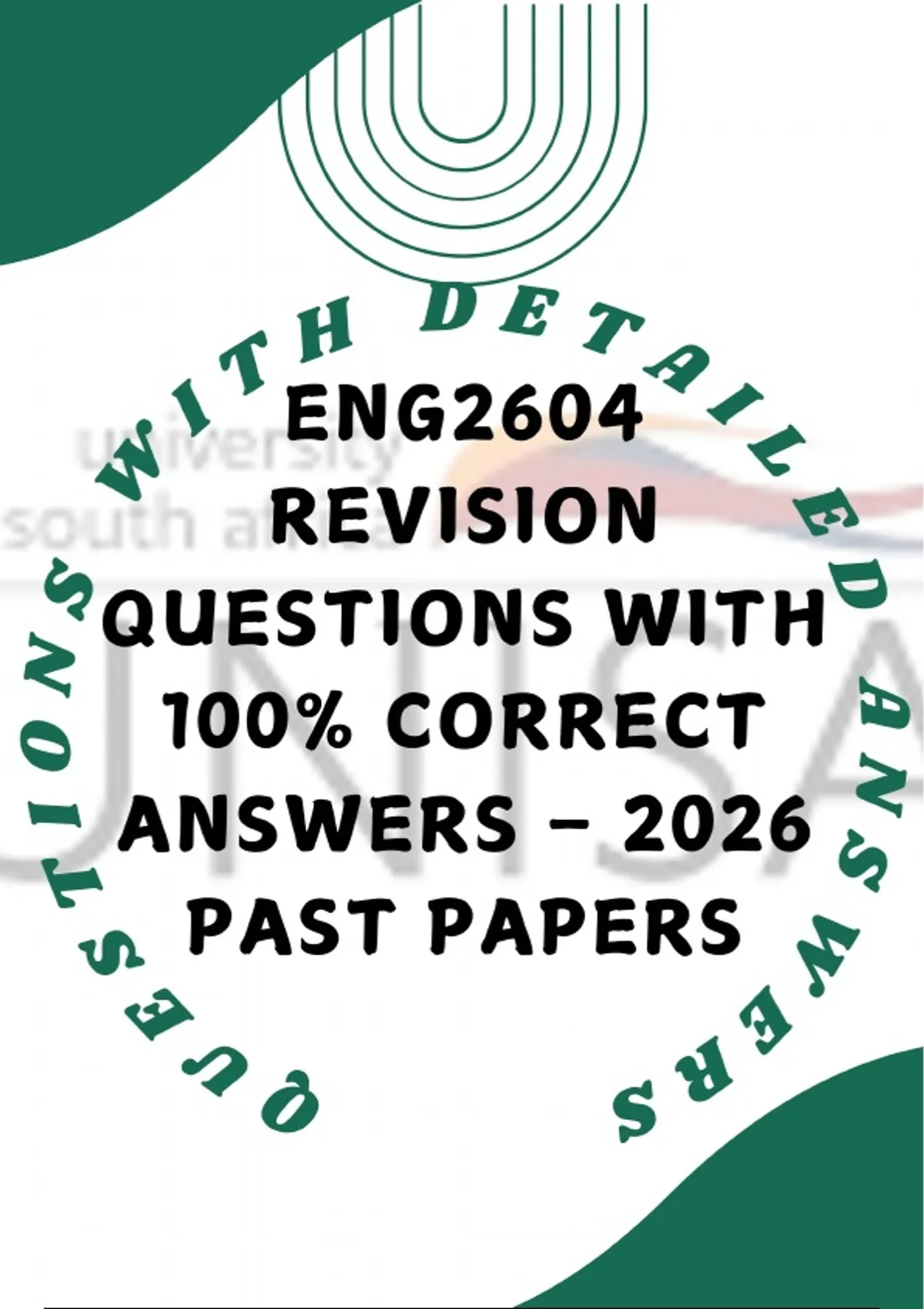 ENG2604 REVISION QUESTIONS WITH 100% CORRECT ANSWERS – 2026 PAST PAPERS ...