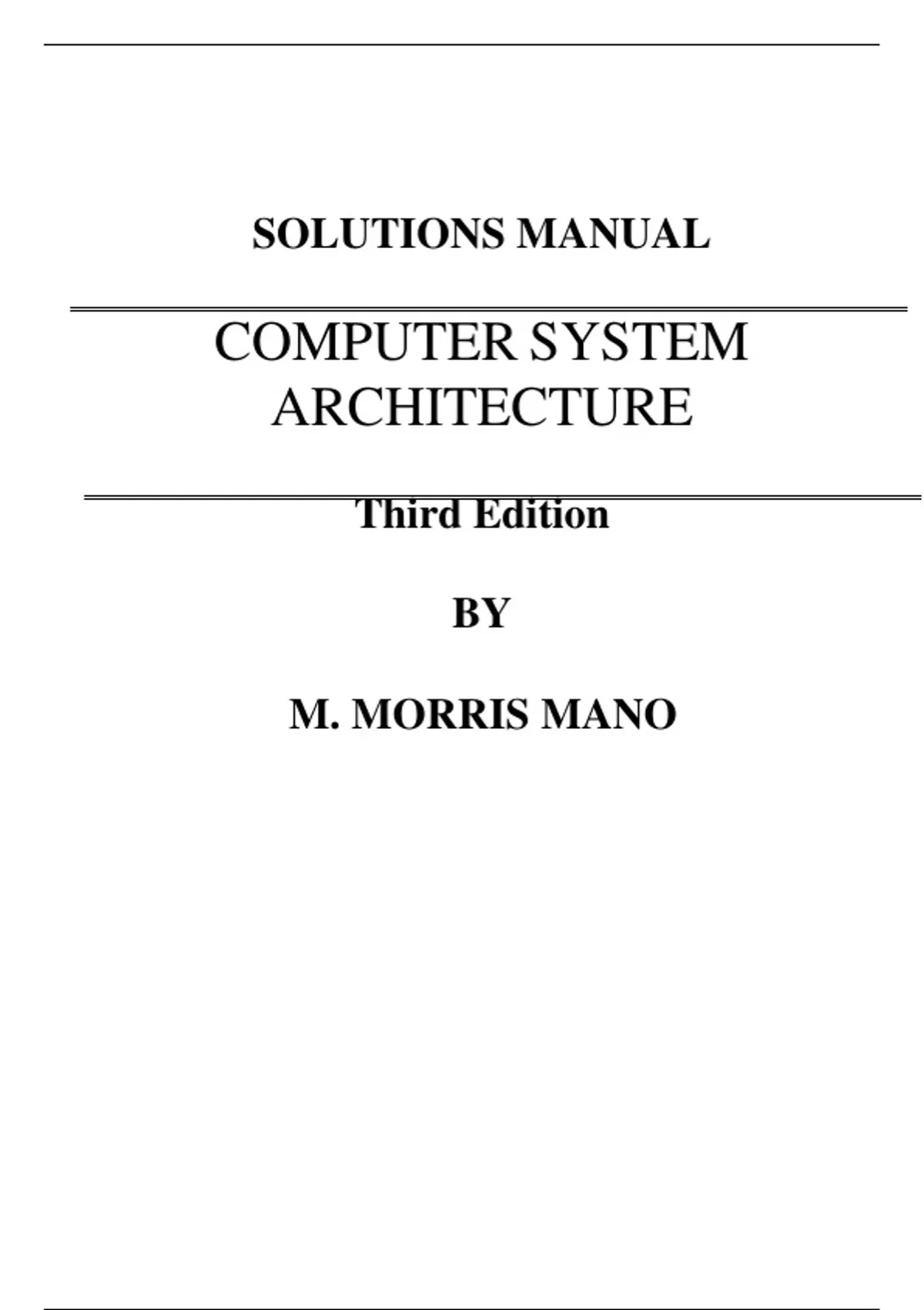 Computer System Architecture (Third Edition) – M. Morris Mano ...