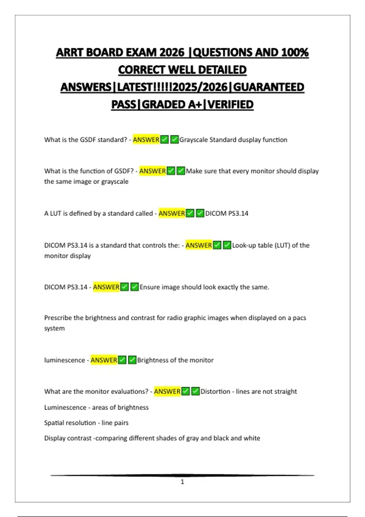 ARRT BOARD EXAM 2026|QUESTIONS AND 100% CORRECT WELL DETAILED ANSWERS ...