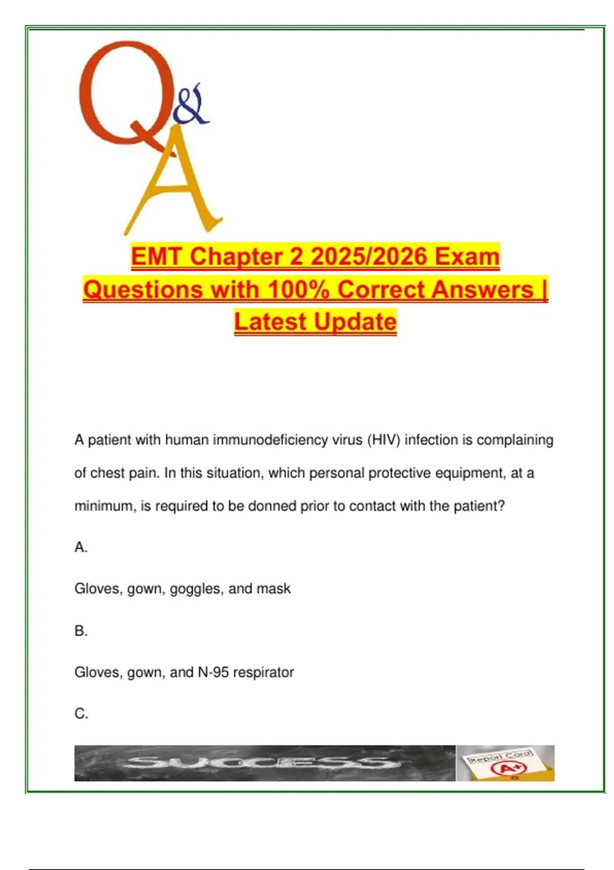 EMT Chapter 2 Review 2025/2026 | EMSP 1501 | 80+ Exam Questions ...
