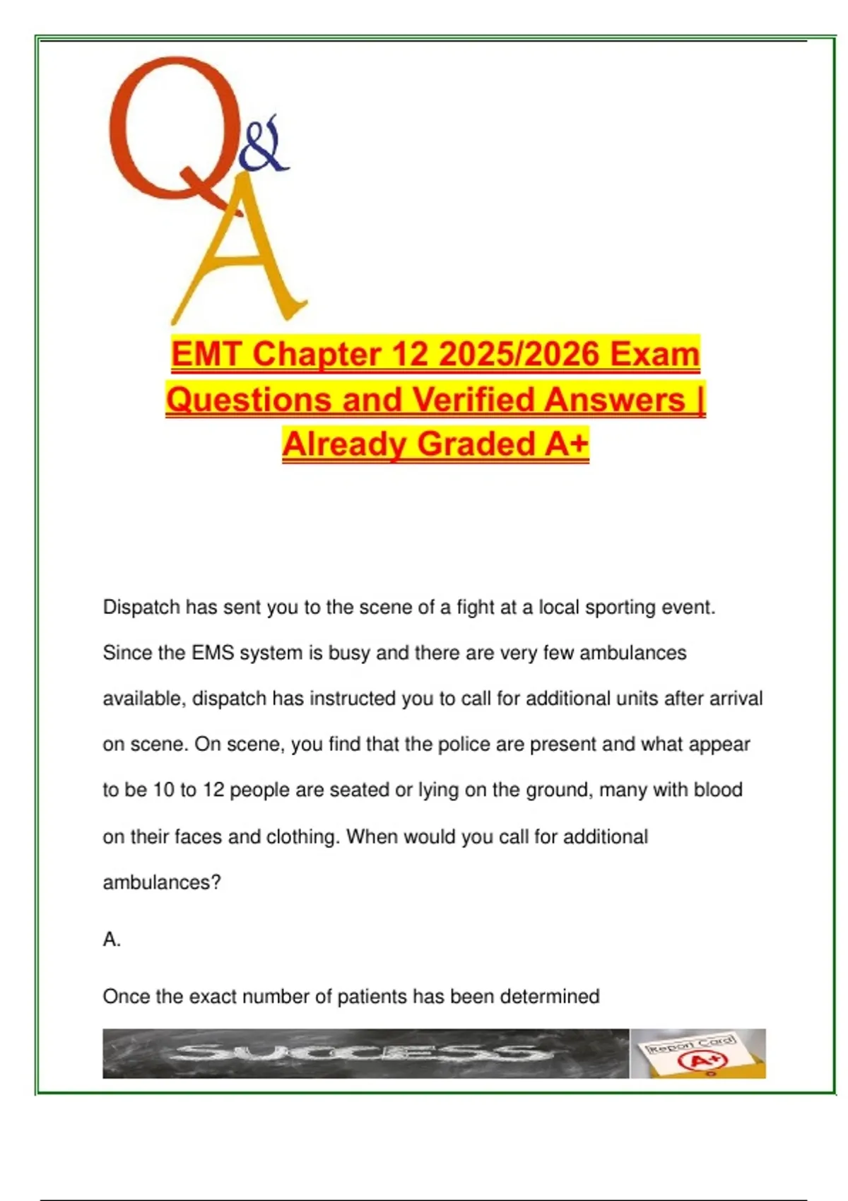 EMT 110 | Scene Size-Up & Patient Safety Assessment | 65+ Exam ...