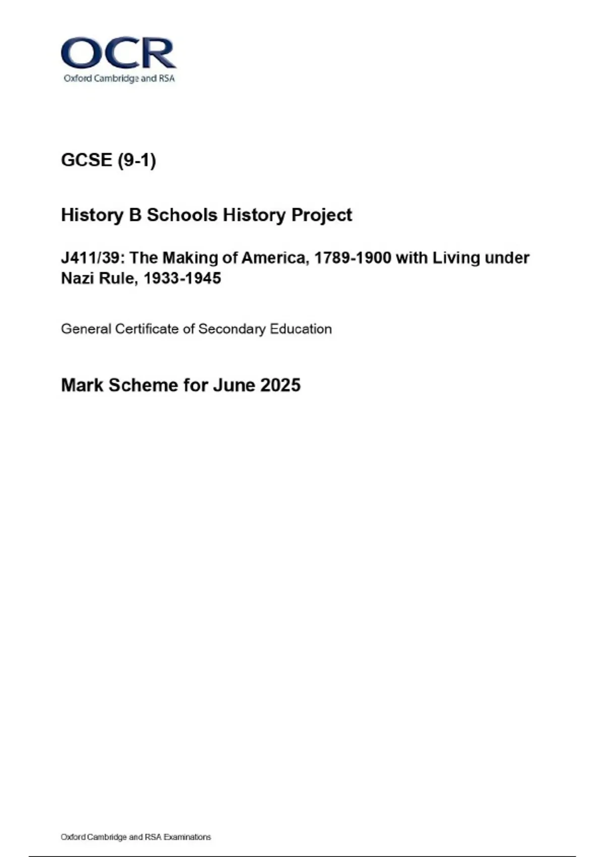 GCSE (9-1) History B Schools History Project J411/39: The Making of ...