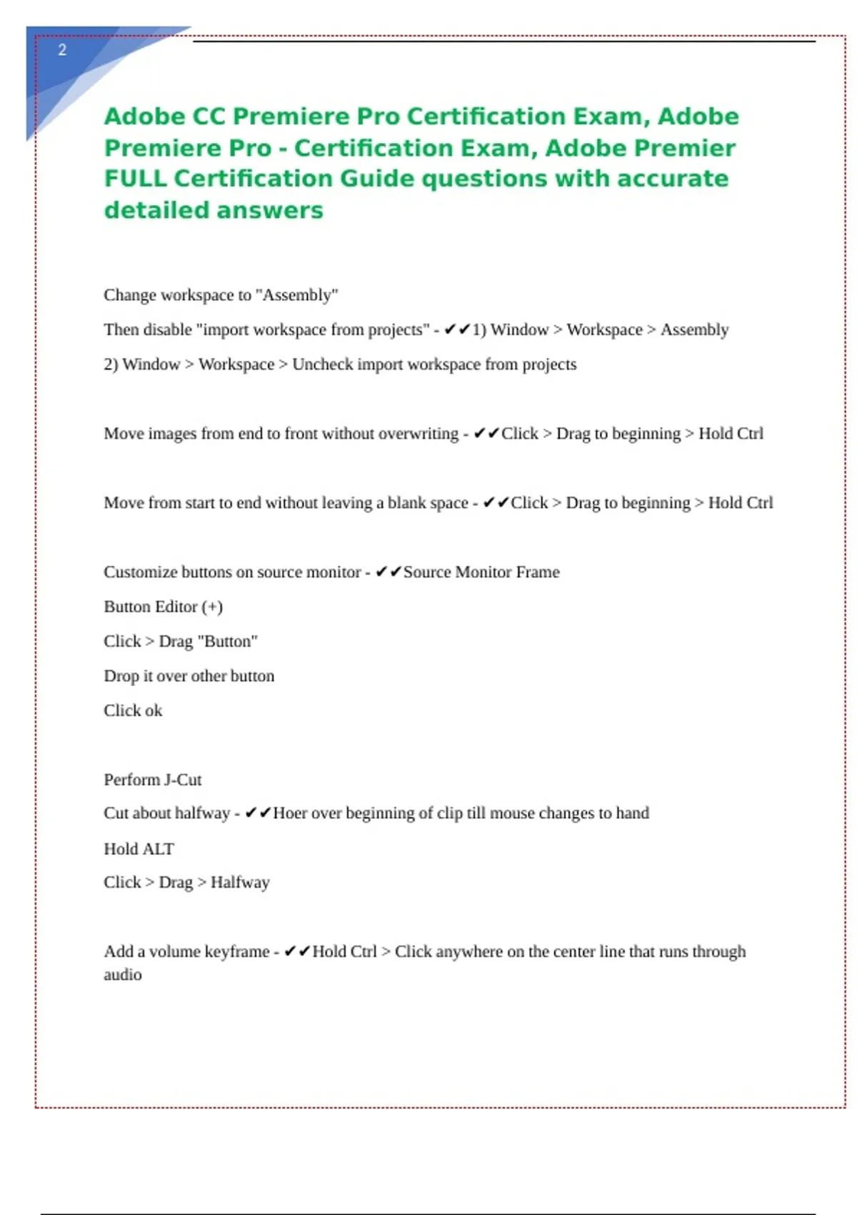 Adobe CC Premiere Pro Certification Exam, Adobe Premiere Pro ...