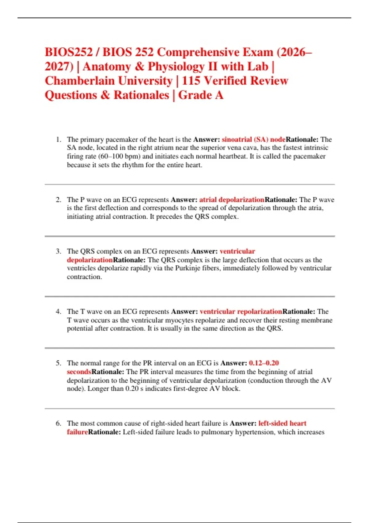 BIOS252 / BIOS 252 Comprehensive Exam (2026–2027) | Anatomy ...