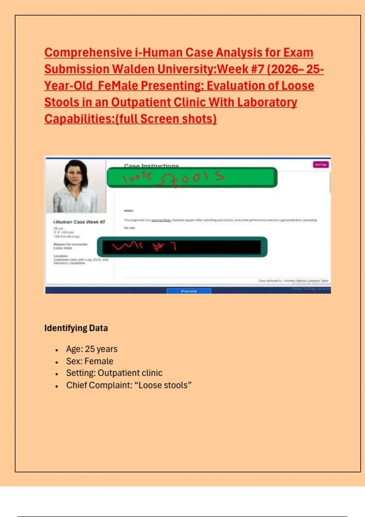 Loose Stools in a 25-Year-Old Adult: i-Human Case Week #7 ...