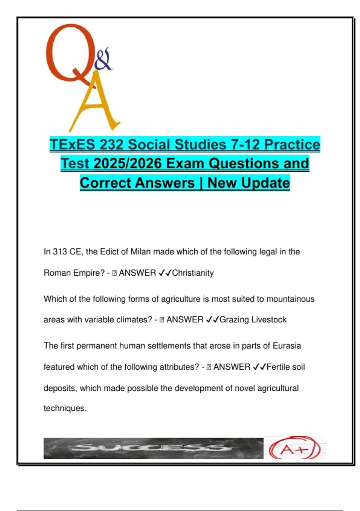 TExES 232 Social Studies – 100 Practice Questions on U.S. History ...