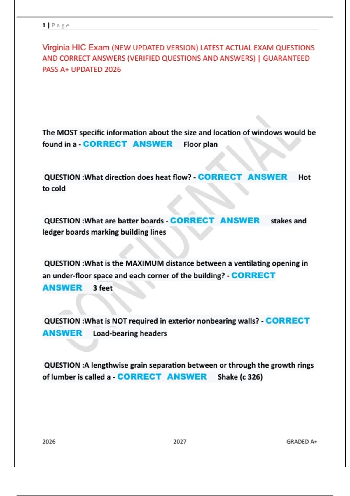 Virginia HIC Practice Exam 2026 – 2 Updated Versions with Verified ...