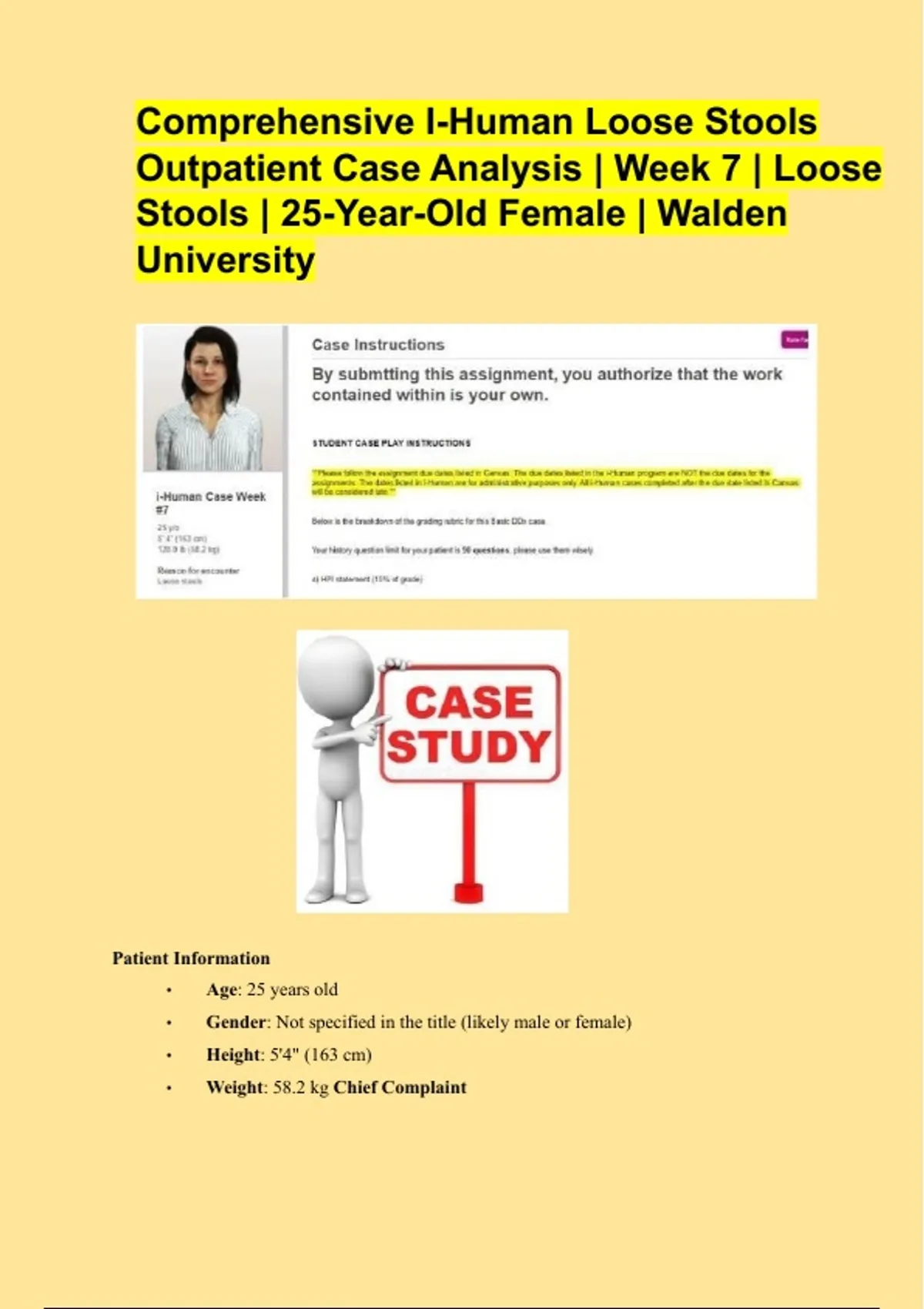Comprehensive I-Human Loose Stools Outpatient Case Analysis | Week 7 ...