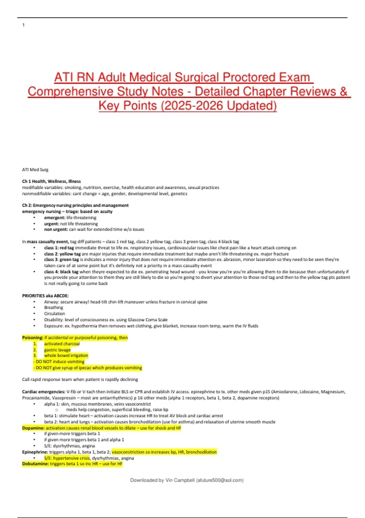 ATI RN Adult Medical Surgical Proctored Exam Comprehensive Study Notes ...