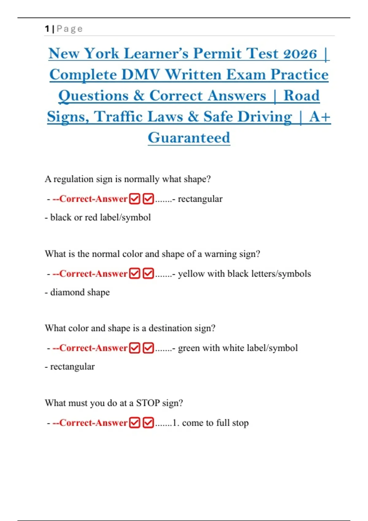 New York Learner’s Permit Test 2026 | Complete DMV Written Full Exam ...