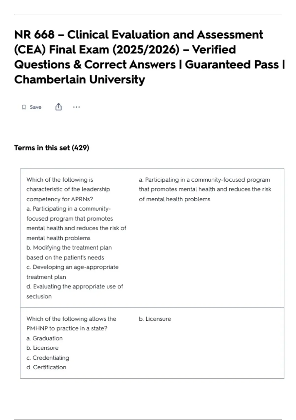 NR 668 – Clinical Evaluation and Assessment (CEA) Final Exam (2025/2026 ...