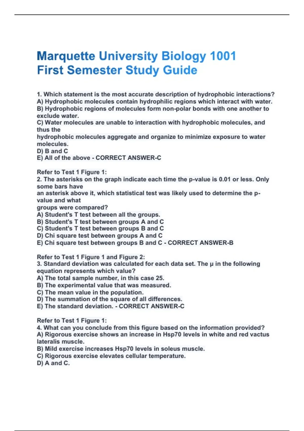 MARQUETTE UNIVERSIT EXAM PACKAGE DEAL (LATEST EXAMS) WITH COMPLETE ...