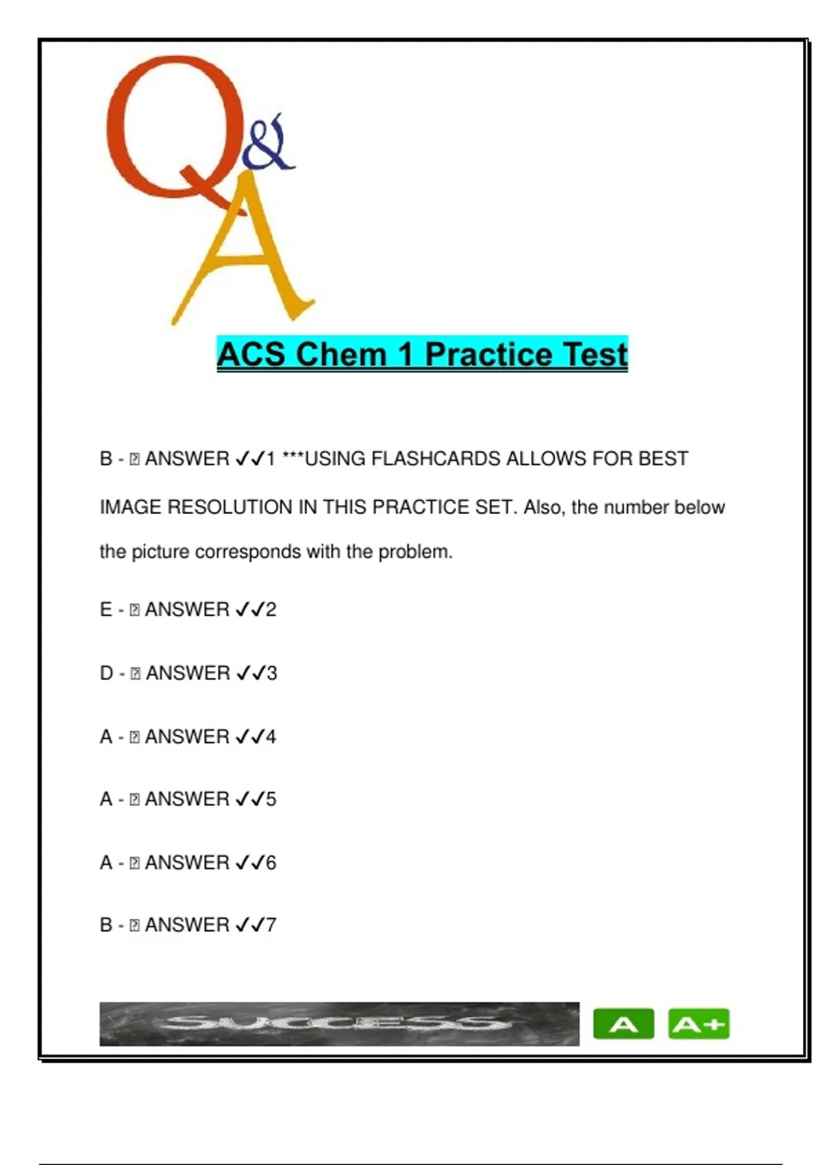 ACS Chemistry 1 Practice Test – CHEM101 – 90 Questions – Atomic ...