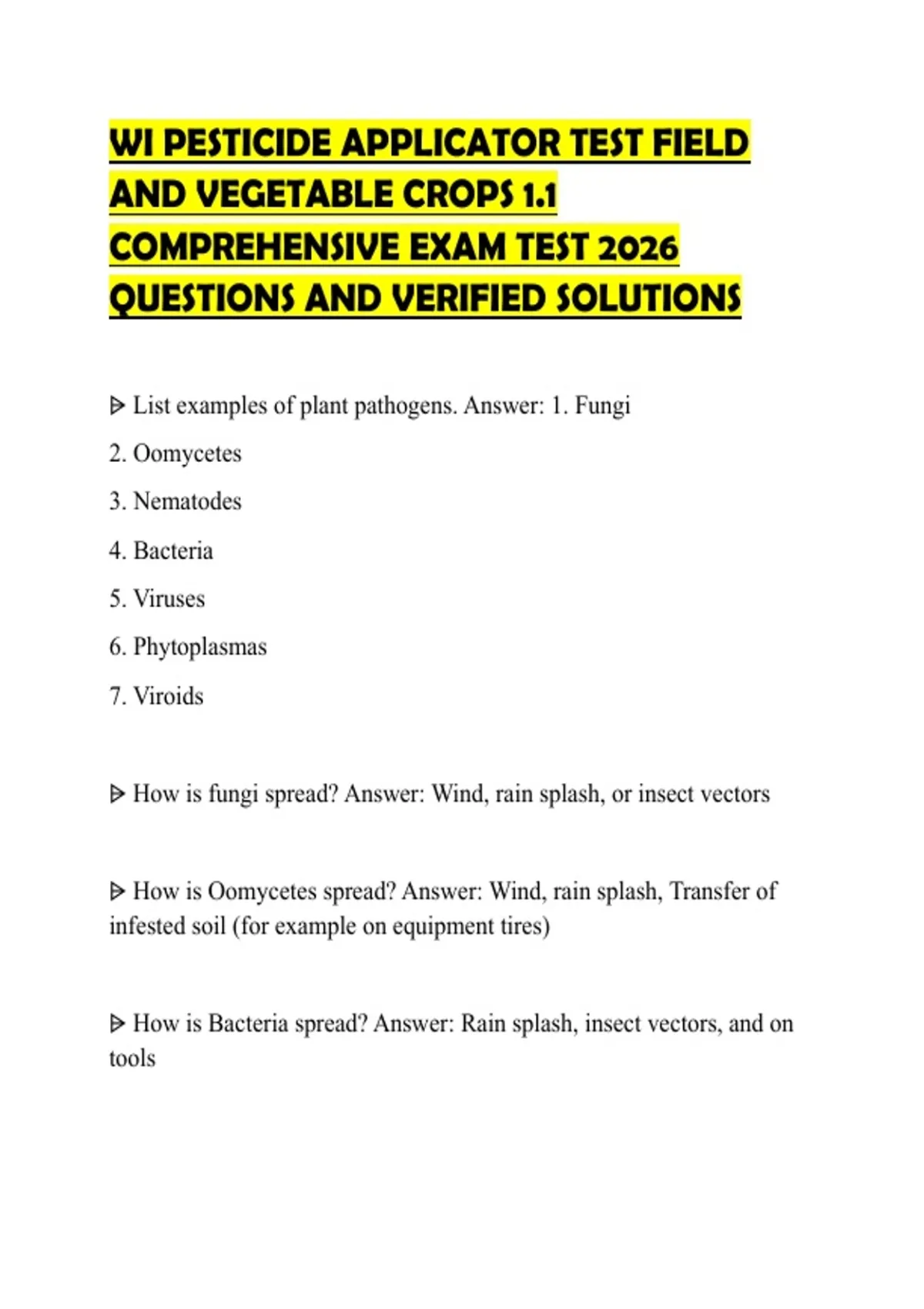 WI PESTICIDE APPLICATOR TEST FIELD AND VEGETABLE CROPS 1.1 ...