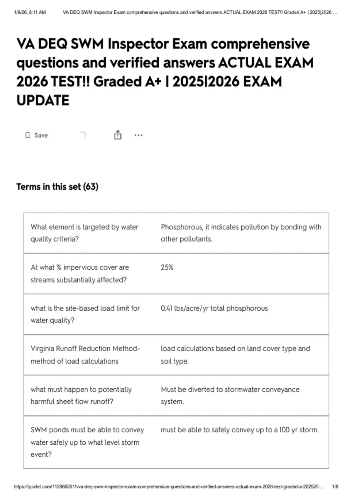 VA DEQ SWM Inspector Exam comprehensive questions and verified answers ...