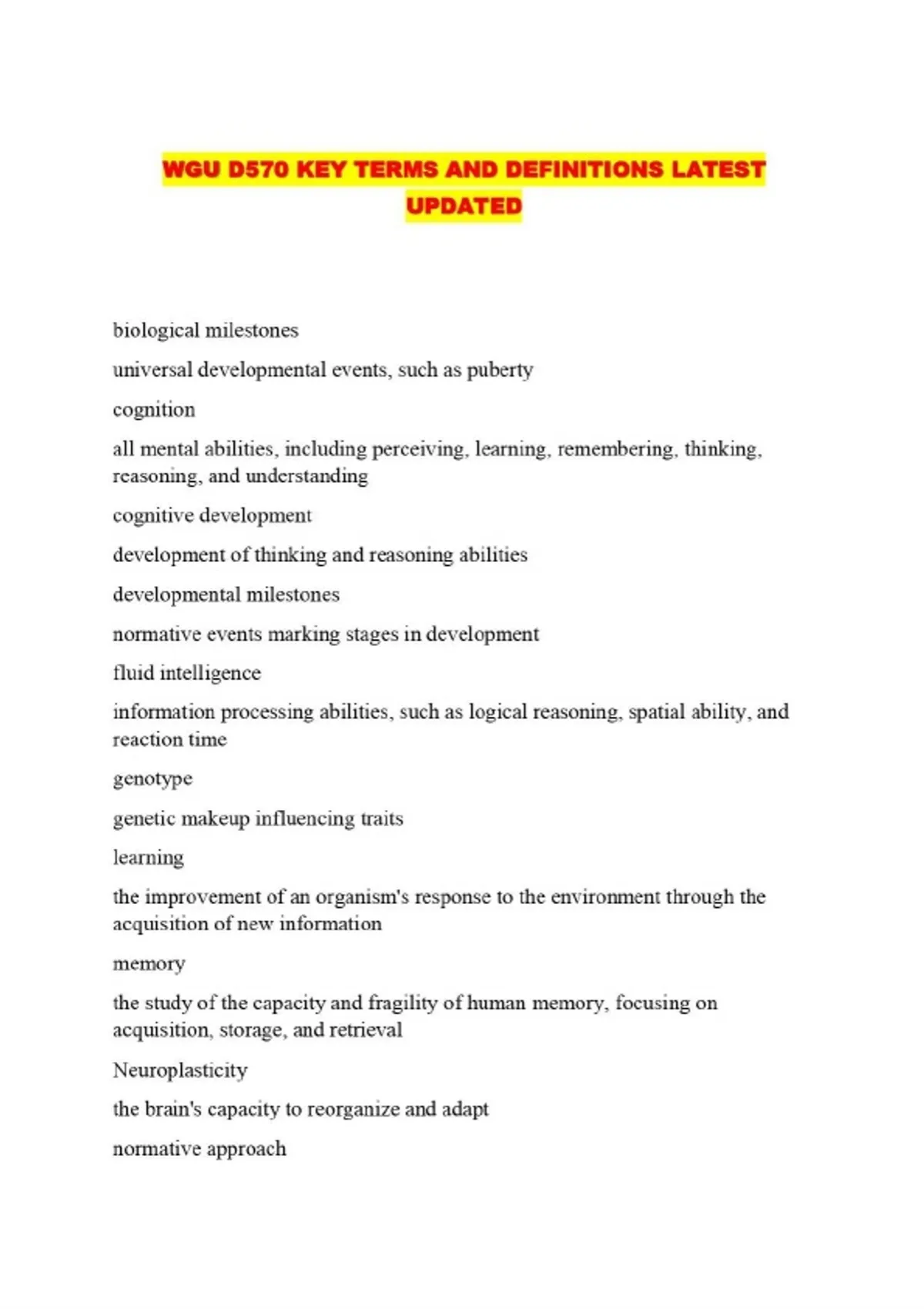 WGU D570 KEY TERMS AND DEFINITIONS LATEST UPDATED - WGU D570 KEY TERMS ...