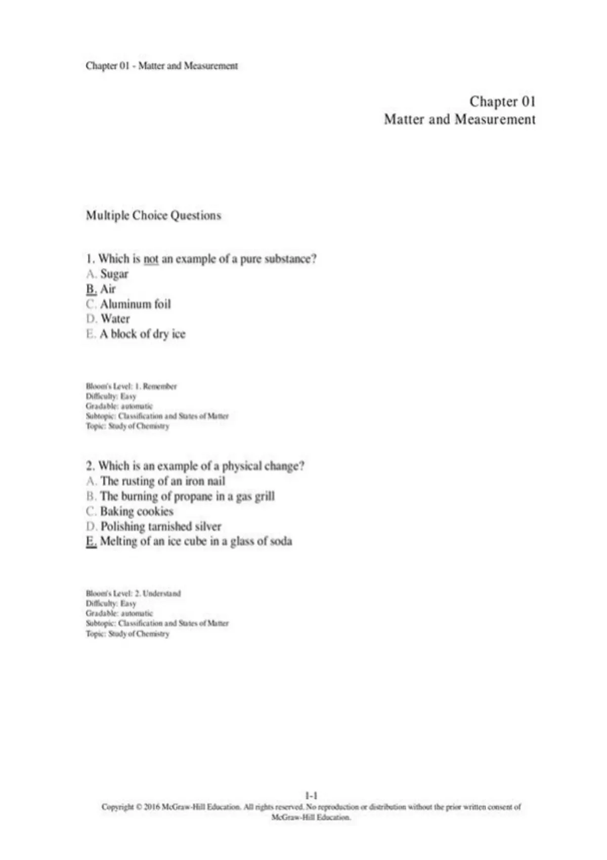 practice test bank questions, final exam : General - Organic Biological ...