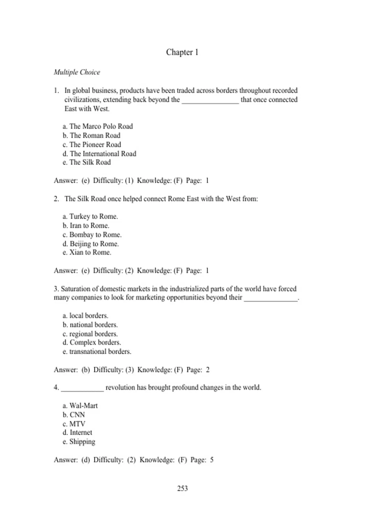 practice test bank questions, final exam : Global Marketing Management ...