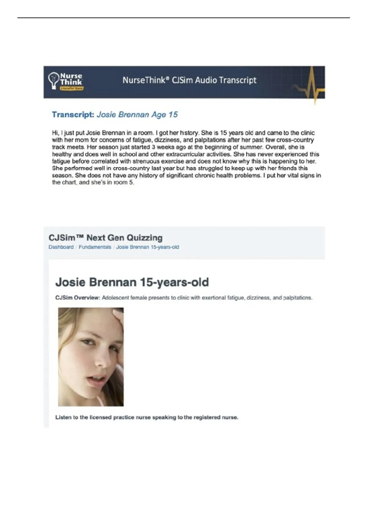 Fundamentals of Nursing – Josie Brennan (15-year-old) | NurseThink ...