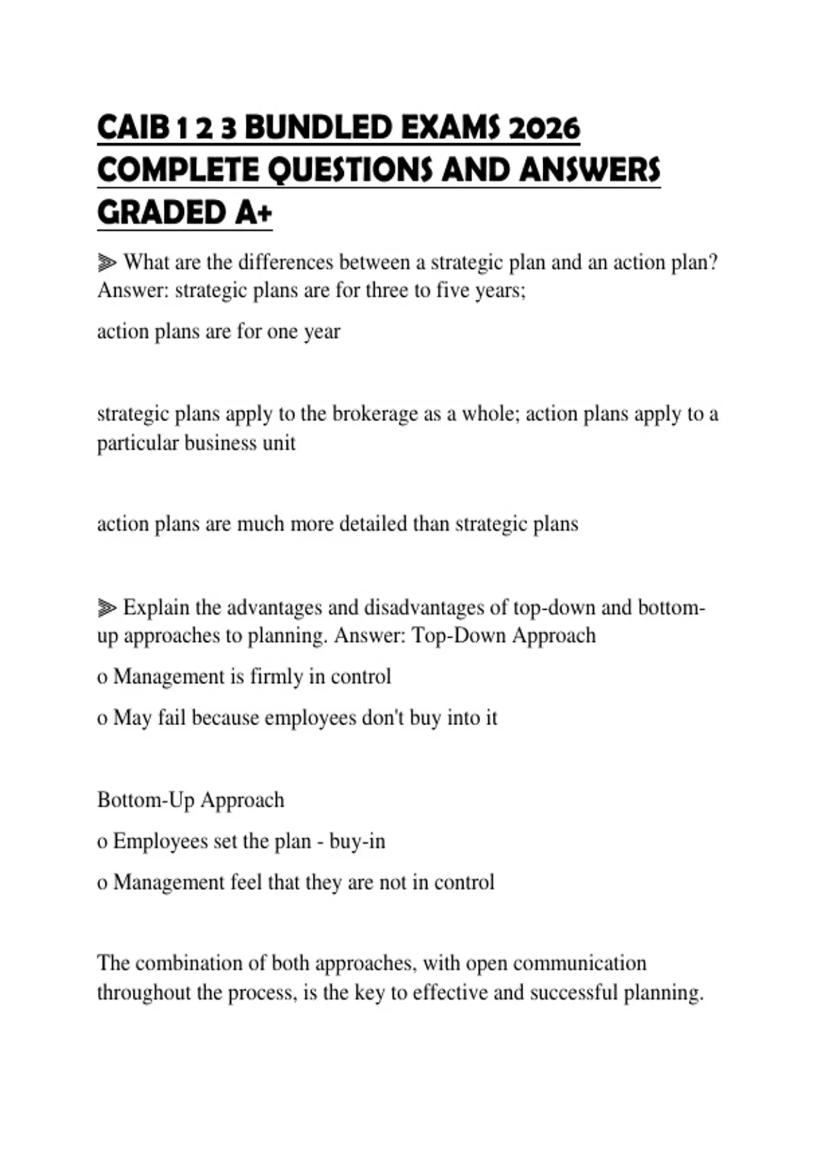 CAIB 1 2 3 BUNDLED EXAMS 2026 COMPLETE QUESTIONS AND ANSWERS GRADED A+ ...