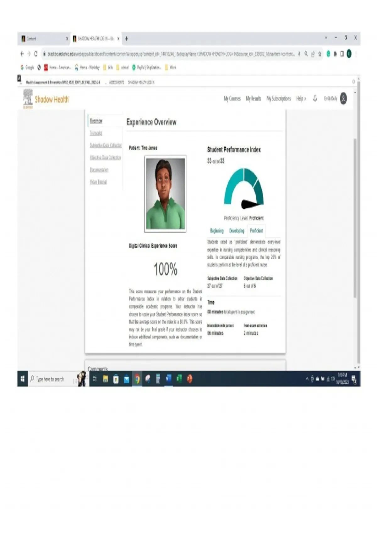 Tina Jones Respiratory Transcript | Shadow Health Respiratory ...