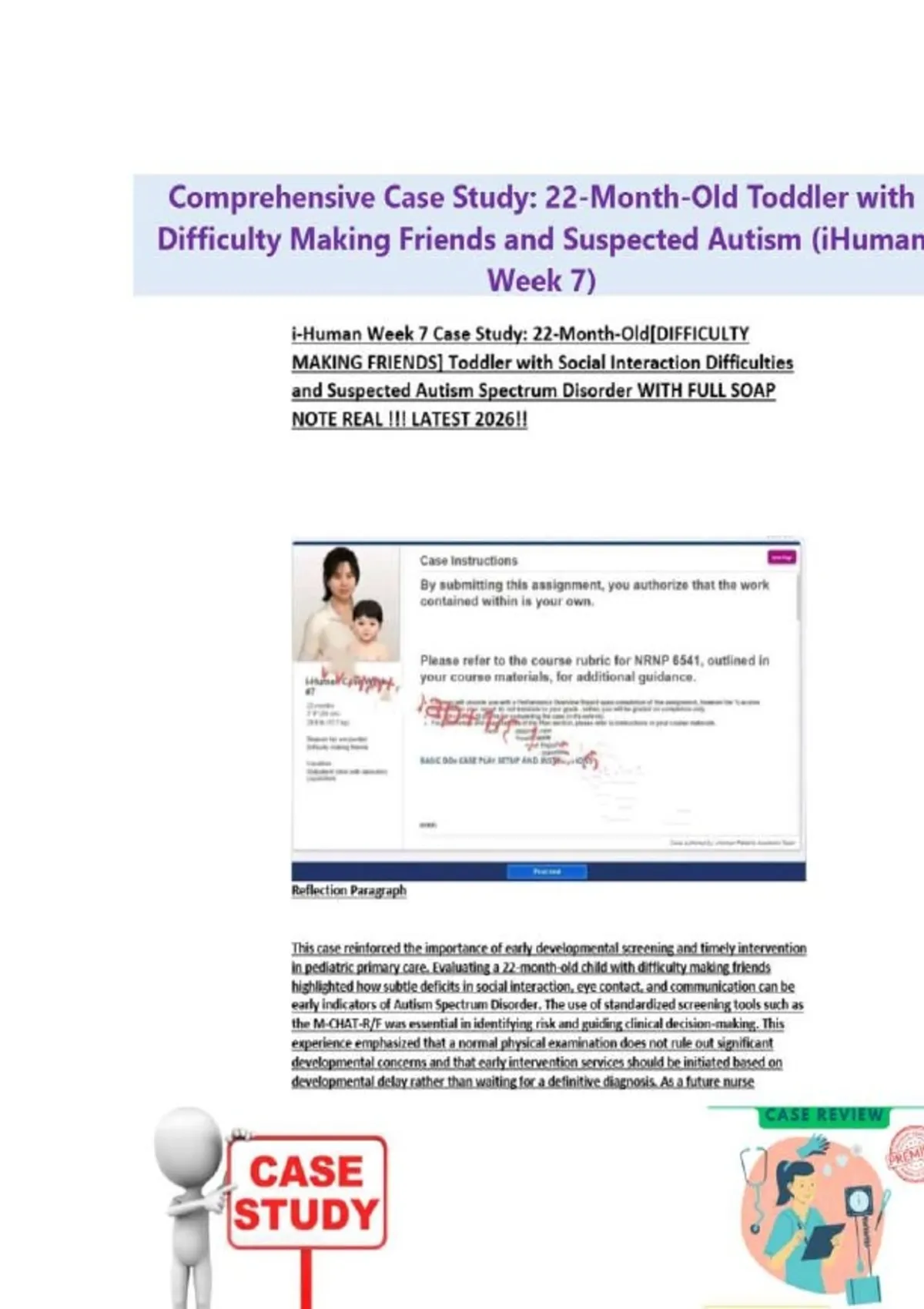 Actual Comprehensive iHuman Case Study: 22-Month-Old Toddler with ...