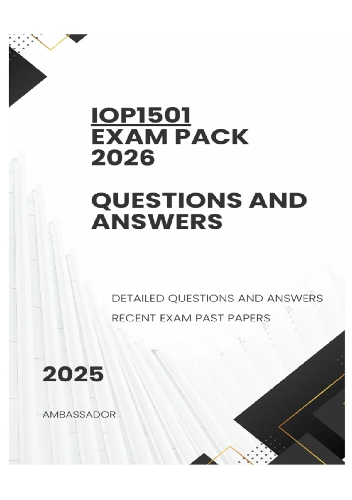 IOP1501 EXAM PACK 2026 - DETAILED QUESTIONS AND ANSWERS - IOP1501 EXAM ...