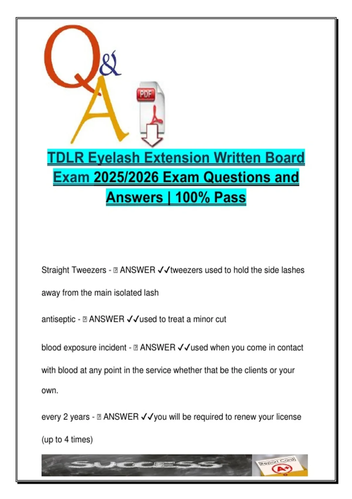 TDLR 2025 Eyelash Extension Written Board Exam | COS104 | 25 Questions ...