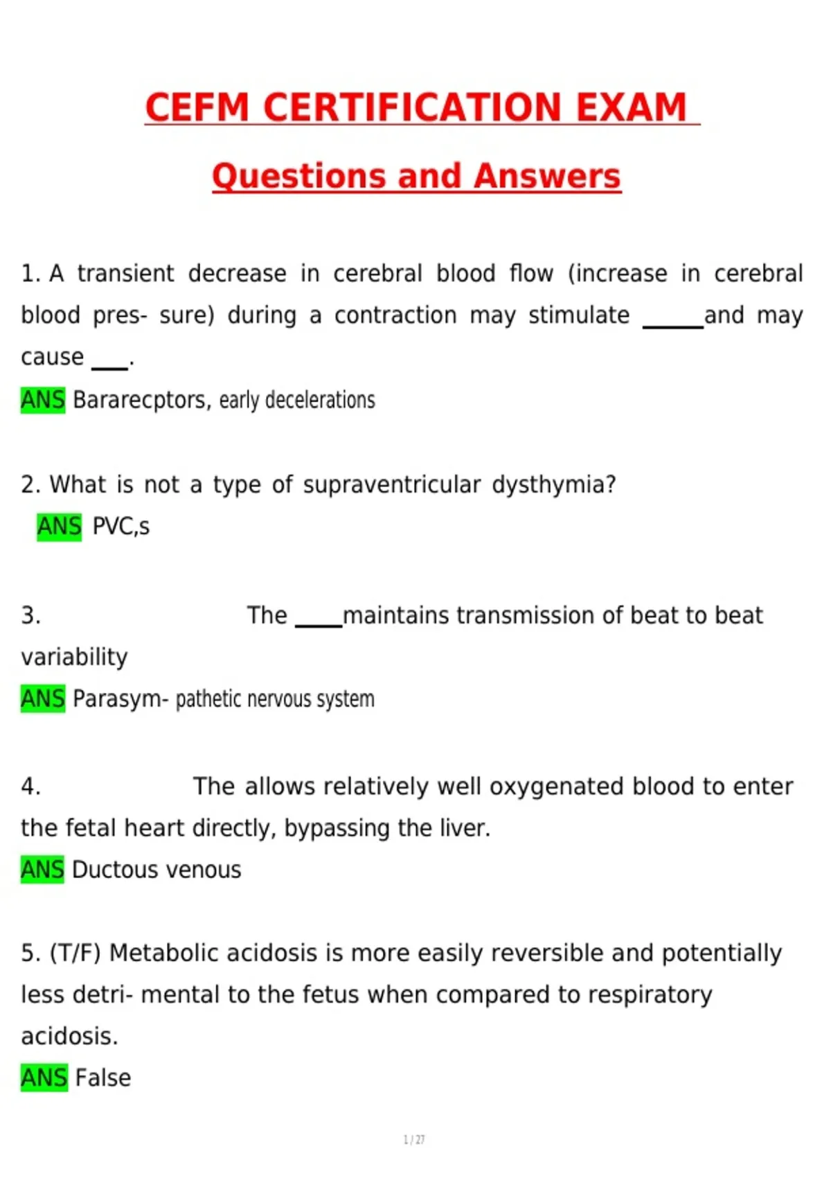 CEFM Certification - -Exam 2026 | Questions with 100% Correct Answers ...