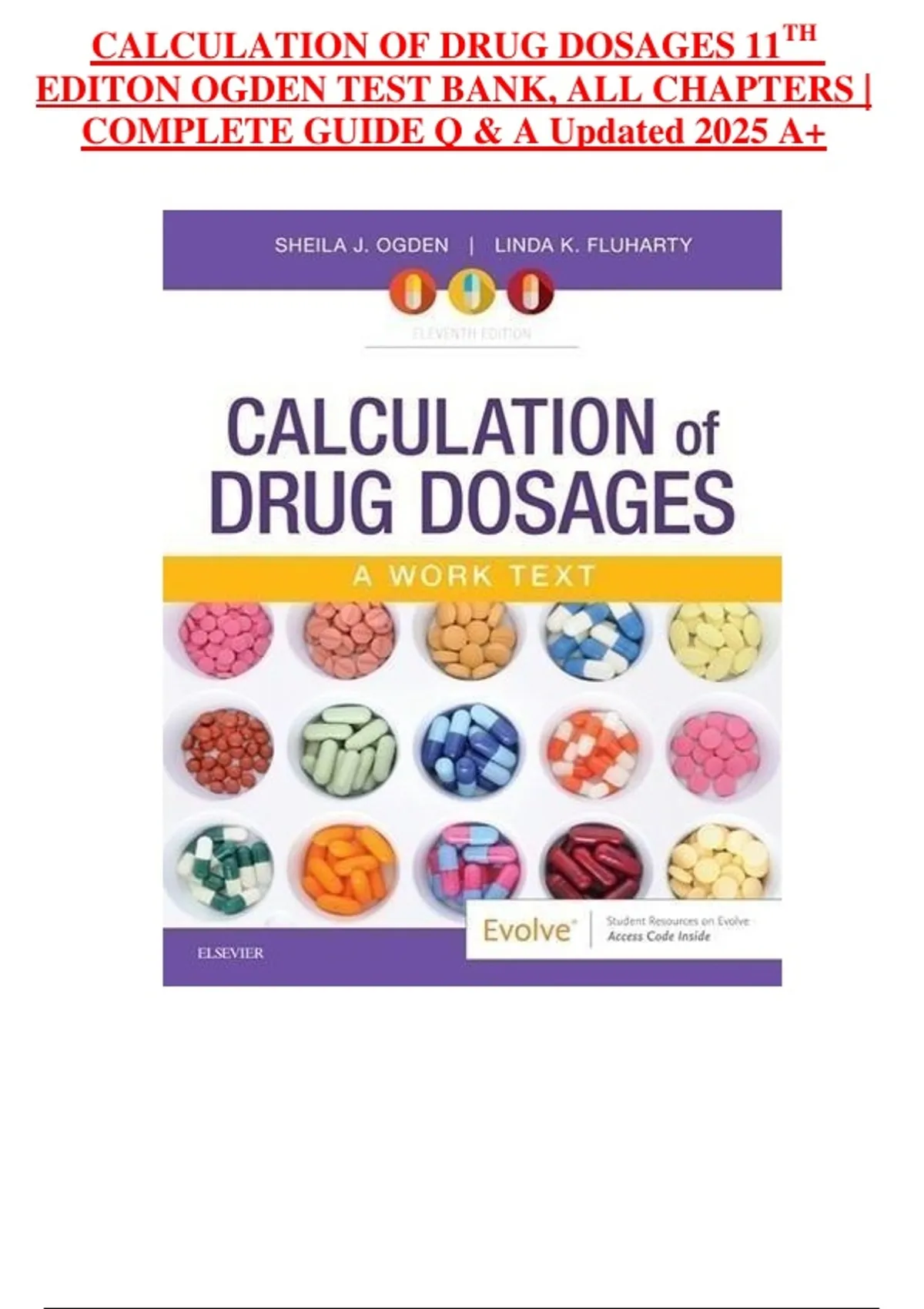 Test Bank for 'Calculation of Drug Dosages' 11th Edition by Sheila J ...