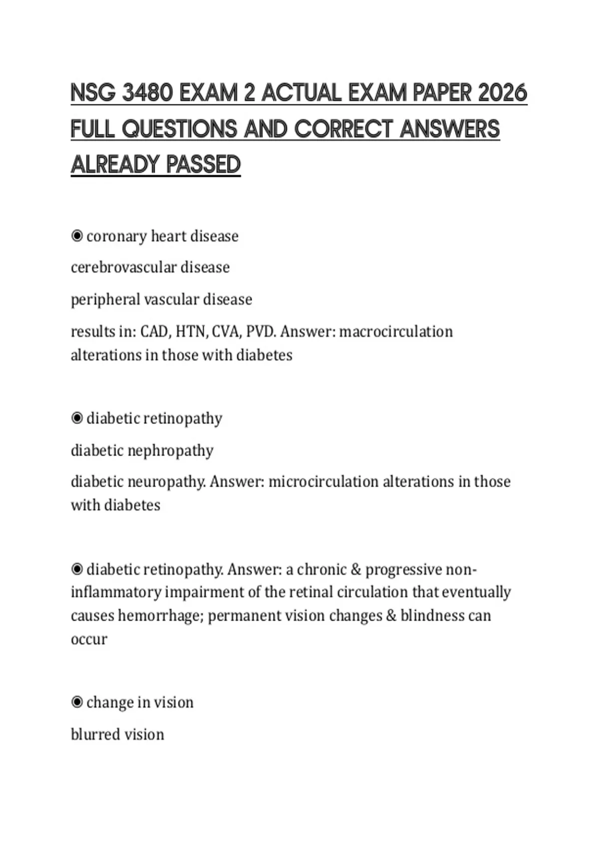 NSG 3480 EXAM 2 ACTUAL EXAM PAPER 2026 FULL QUESTIONS AND CORRECT ...