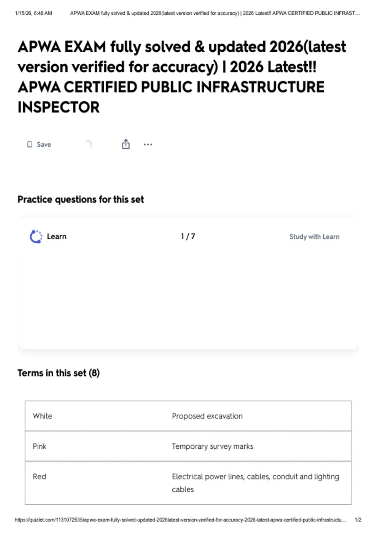APWA EXAM fully solved & updated 2026(latest version verified for ...