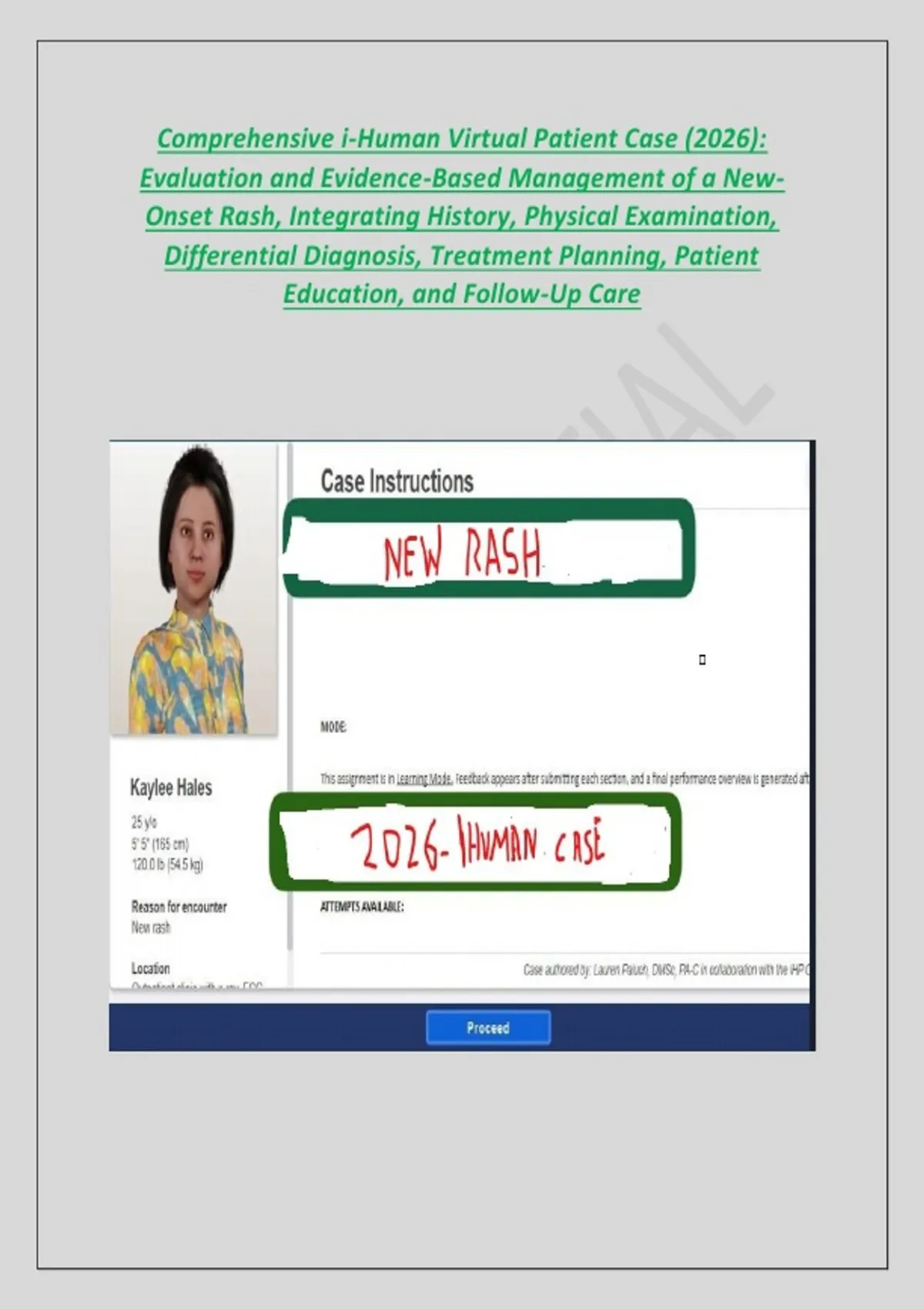 Comprehensive i-Human Virtual Patient Case (2026): Evaluation and ...