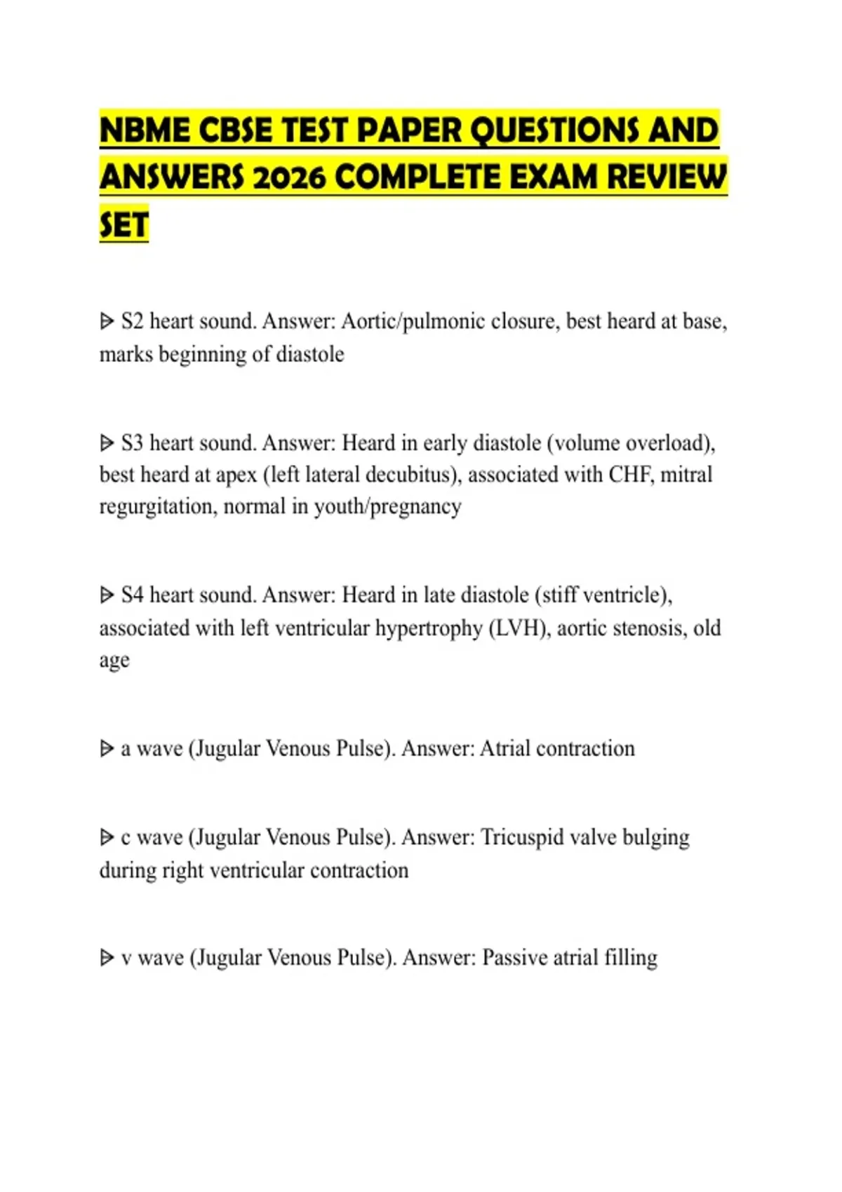 NBME CBSE TEST PAPER QUESTIONS AND ANSWERS 2026 COMPLETE EXAM REVIEW ...
