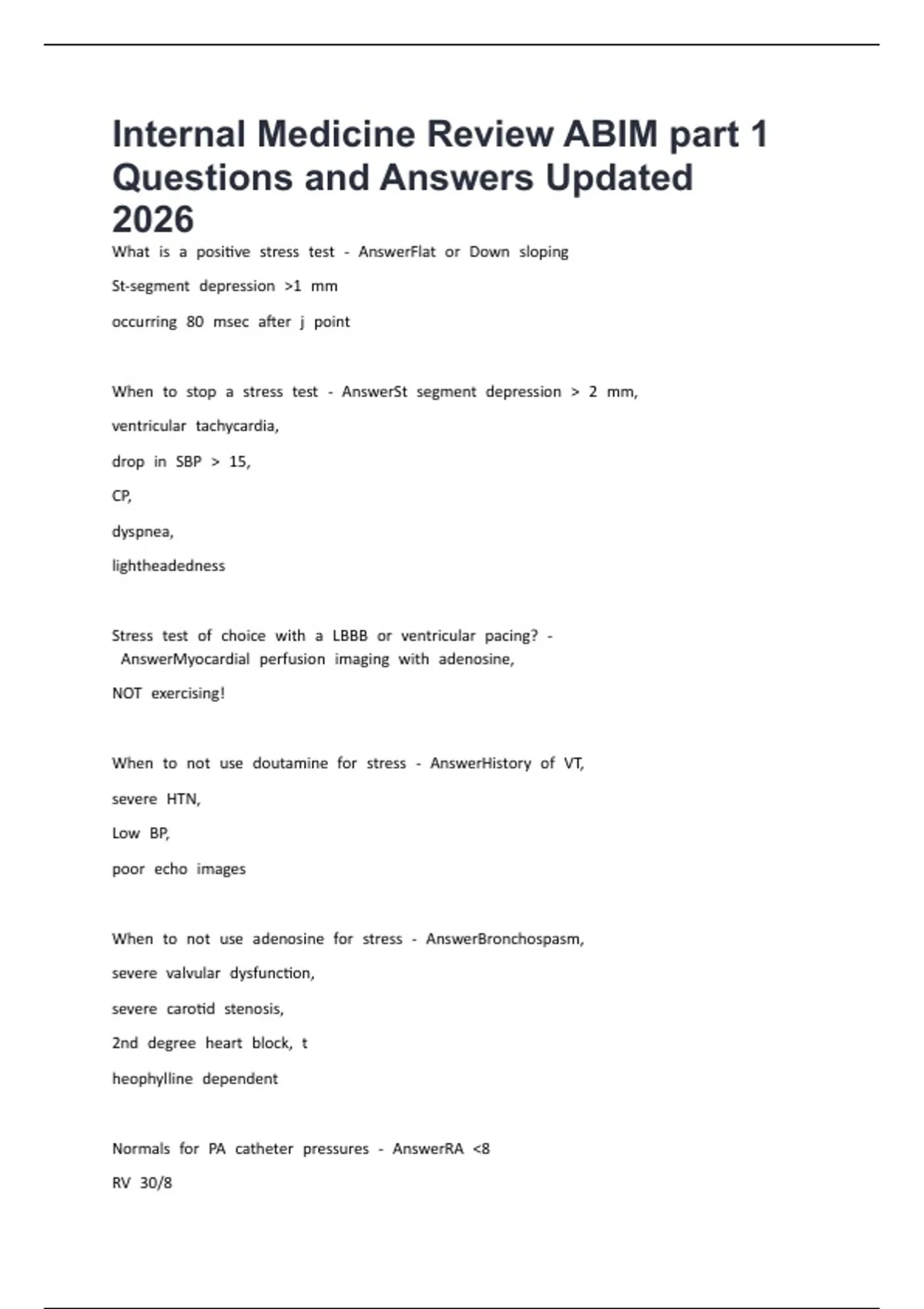 Internal Medicine Review ABIM part 1 Questions and Answers Updated 2026 ...