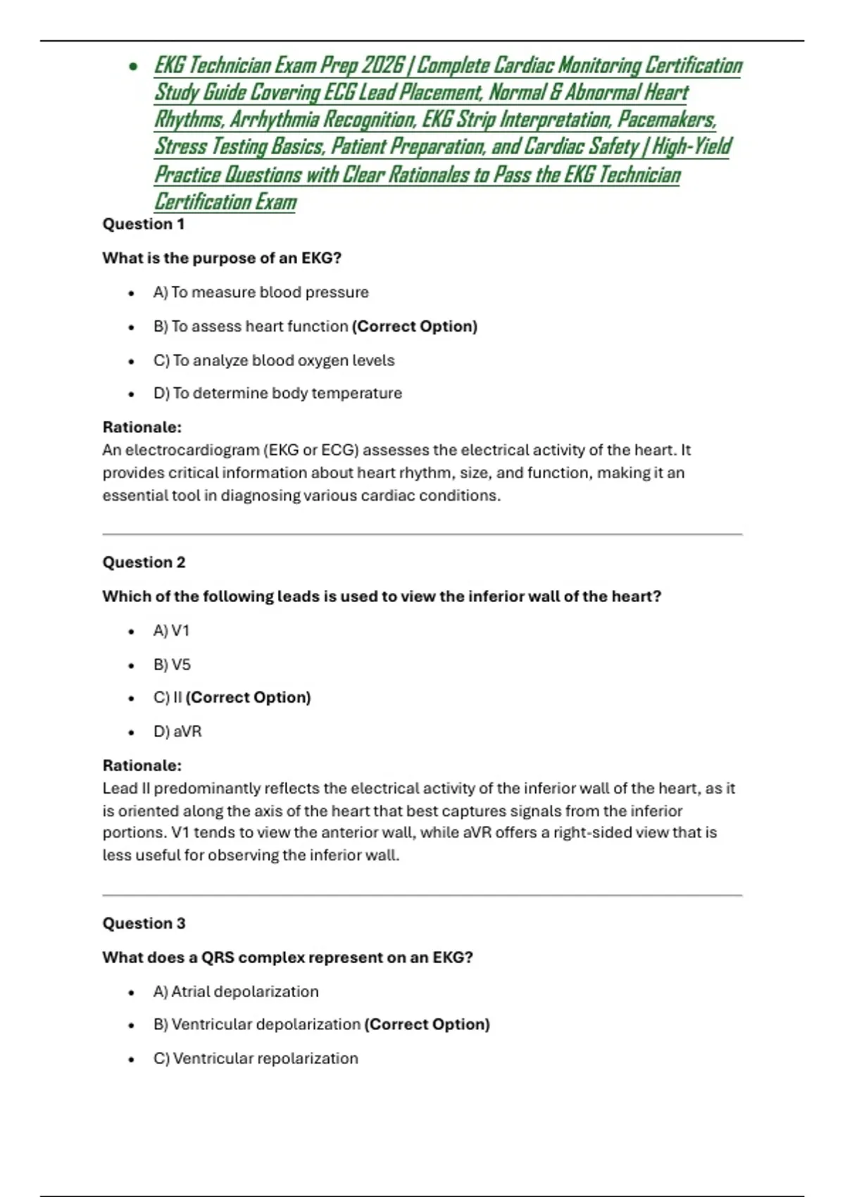EKG Technician Exam Prep 2026 | Complete Cardiac Monitoring ...
