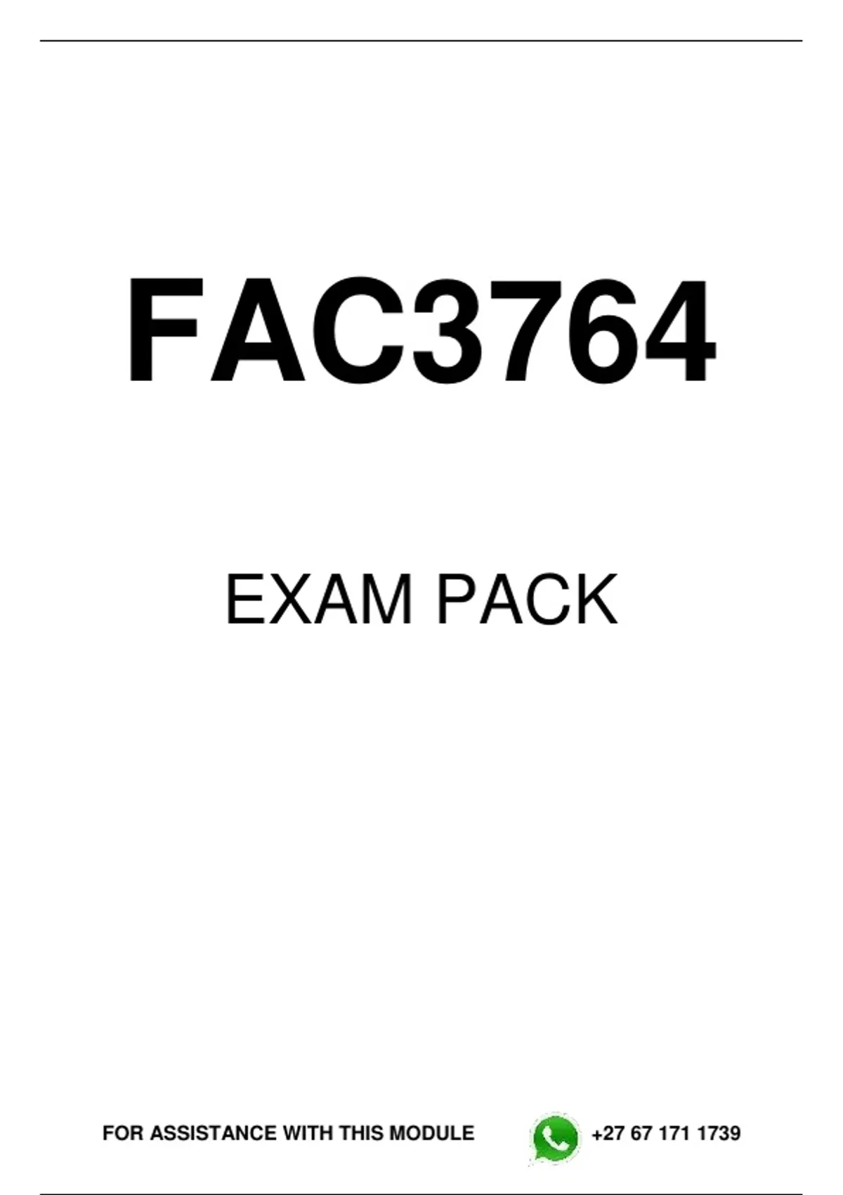 FAC3764 EXAM PACK 2026 - Financial Accounting (FAC3764) - Stuvia SA