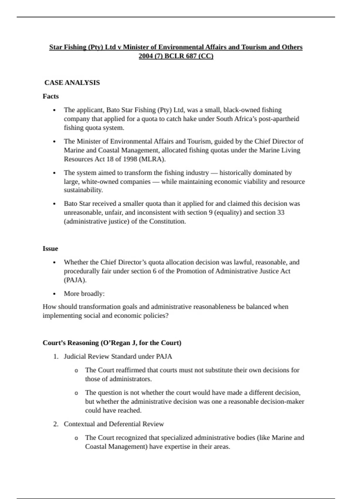 Star Fishing (Pty) Ltd v Minister of Environmental Affairs and Tourism ...