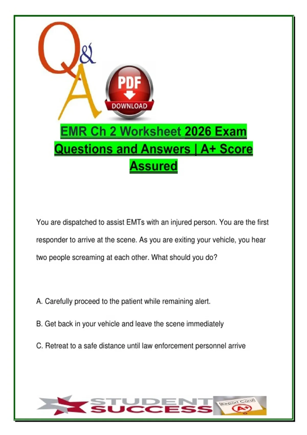 EMR Chapter 2 – Emergency Scene Safety & Stress Management (2026) | 35 ...