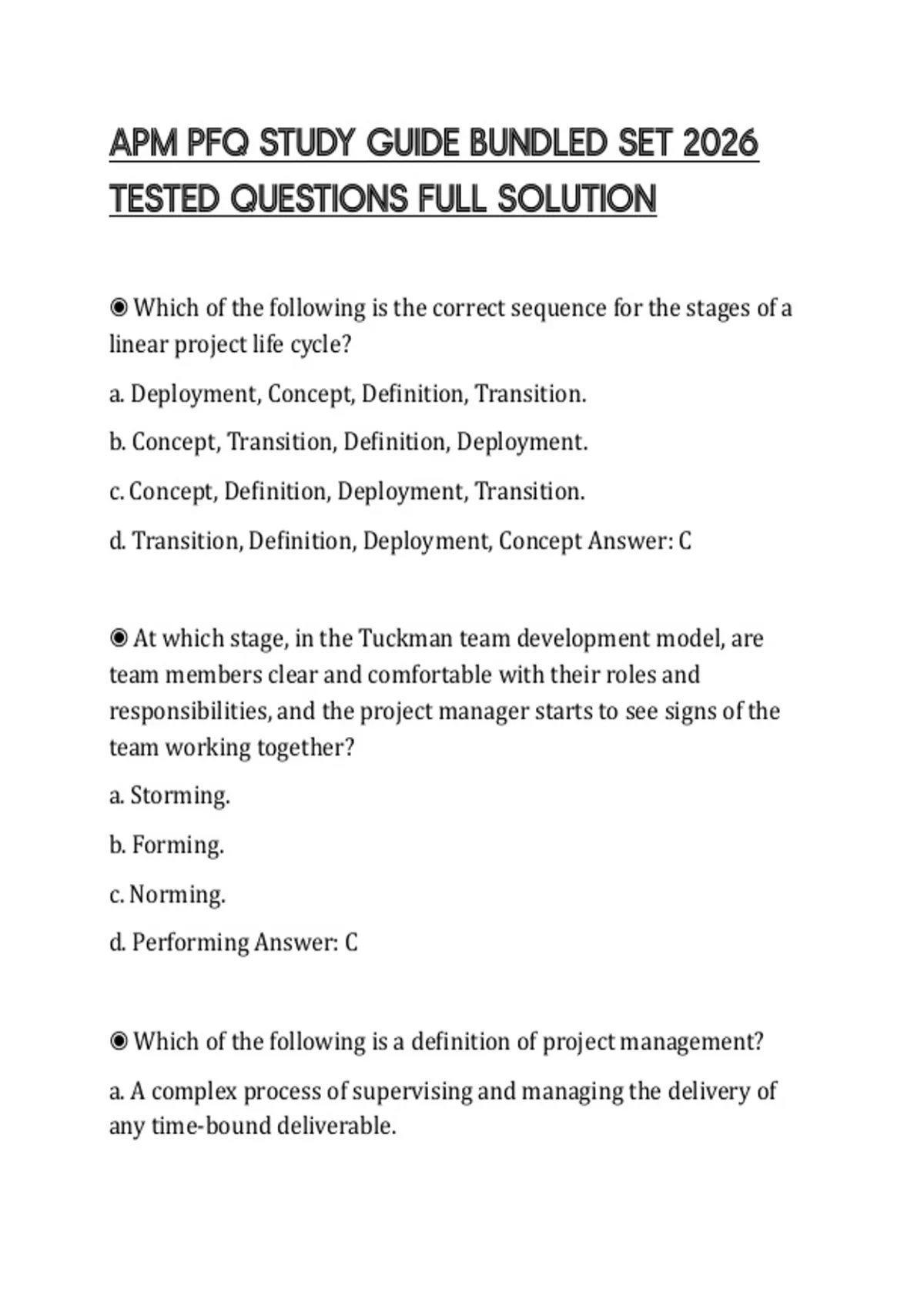 APM PFQ STUDY GUIDE BUNDLED SET 2026 TESTED QUESTIONS FULL SOLUTION ...