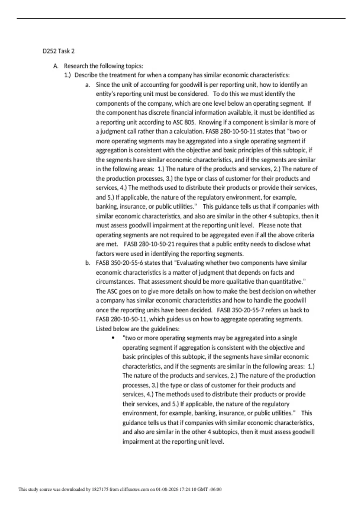 D252 – Task 2 | 2026 Update | Accounting Practice Questions and ...