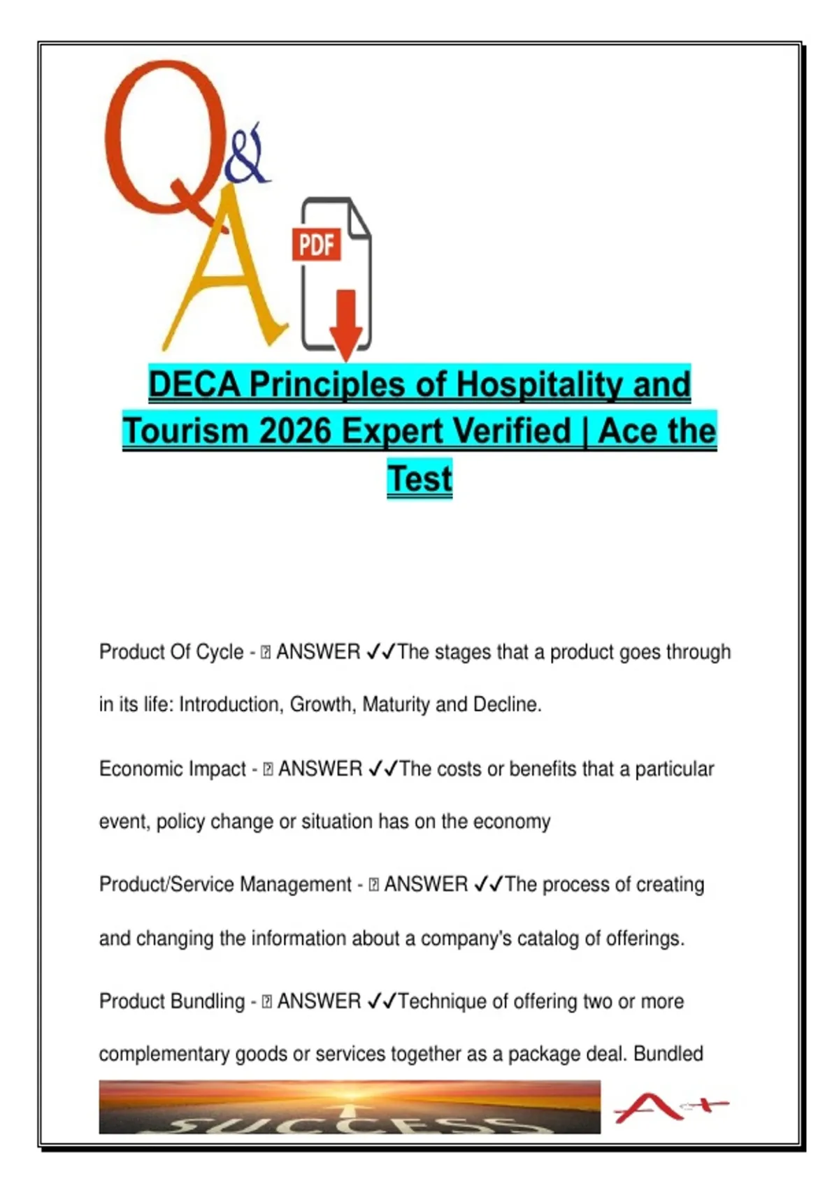 DECA Principles of Hospitality and Tourism – 2026 Exam | Expert ...