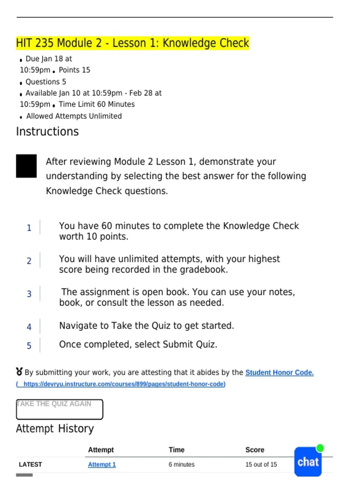 Module 2 - Lesson 1: Knowledge Check| HIT 235/ HIT235 Module-2-Lesson-1 ...