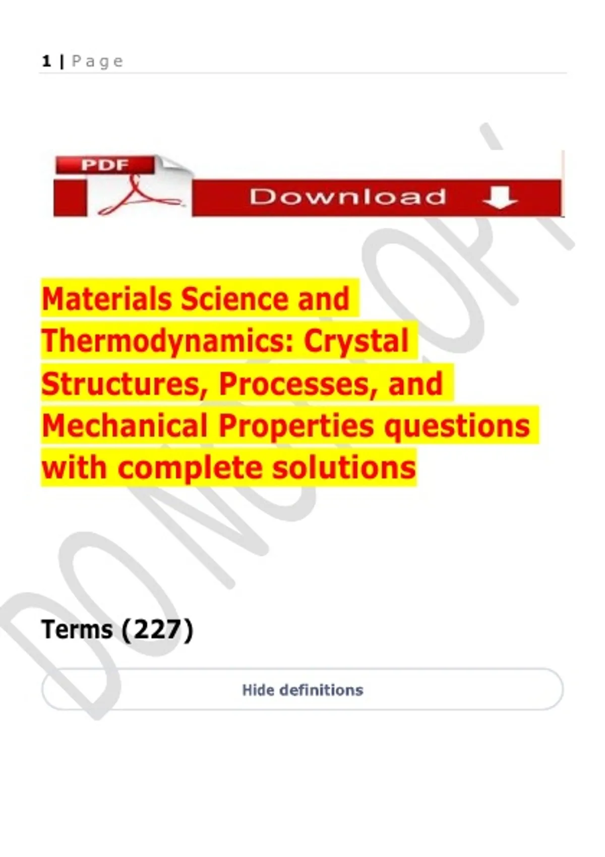 Materials Science and Thermodynamics: Crystal Structures, Processes ...